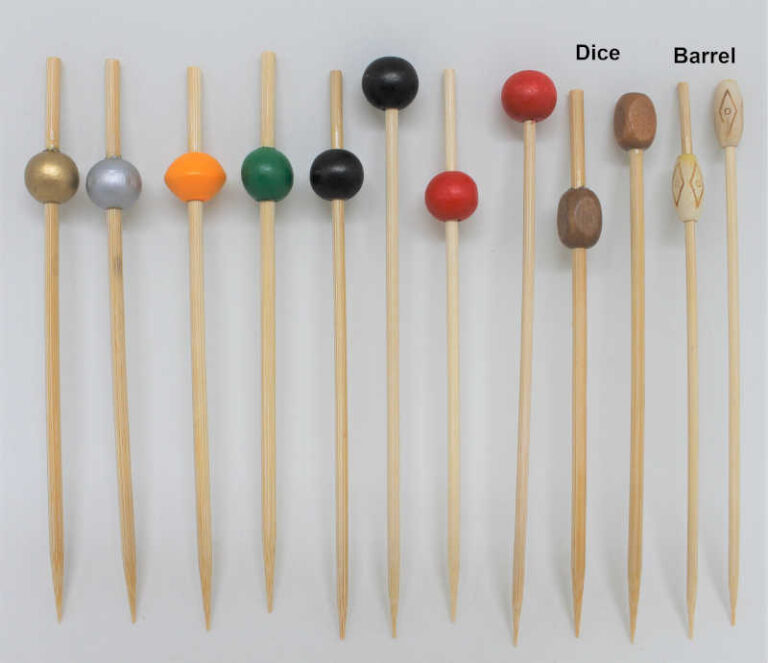 4.75’’ Large-Beaded Bamboo Picks | Unique Manufacturing